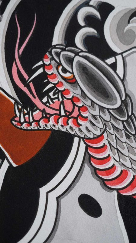 Hannya and Snake Backpiece - Good Old Times Tattoo COVID-19